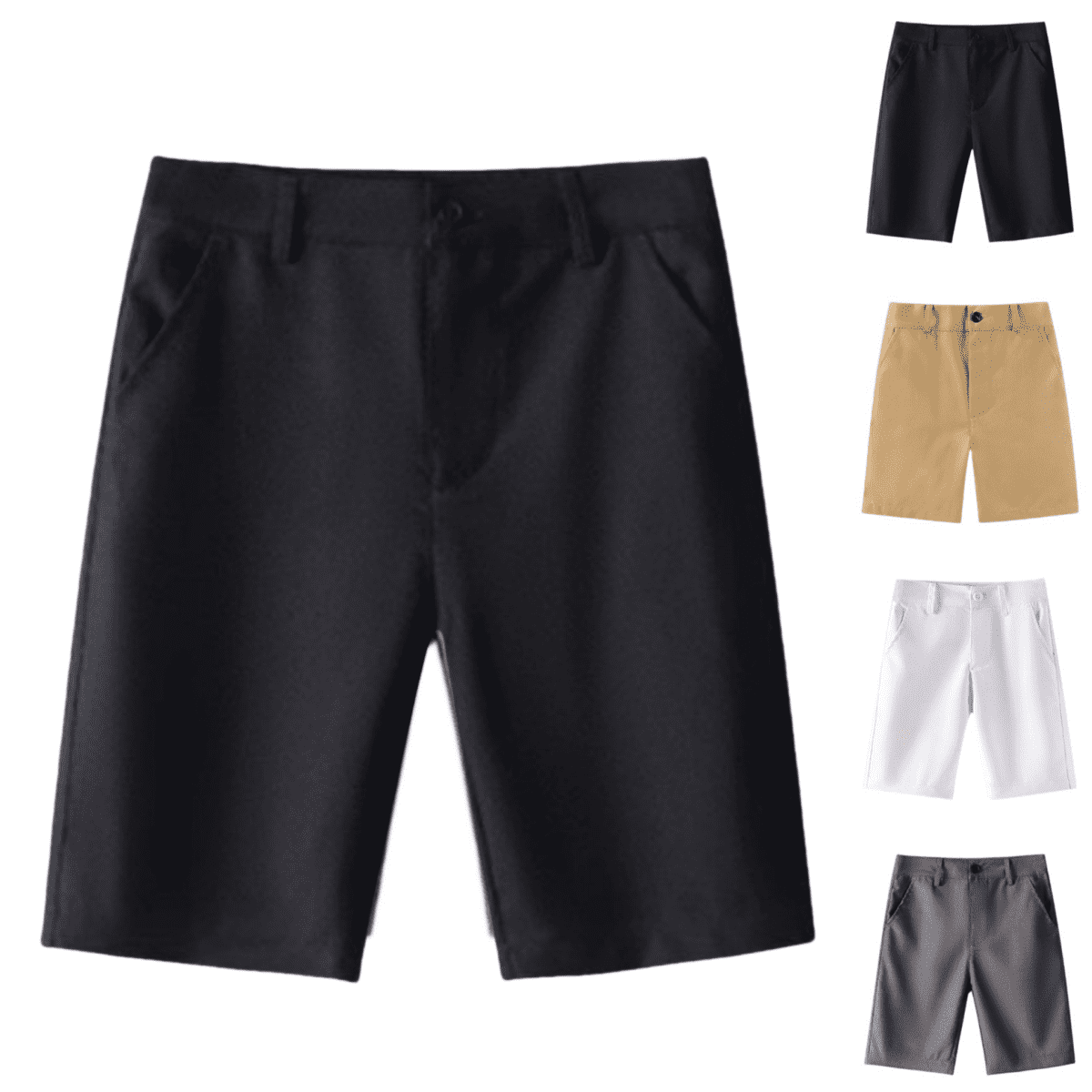 YOUYEDIAN Kids Boy's School Uniforms Shorts with Pockets- Casual Pull ...