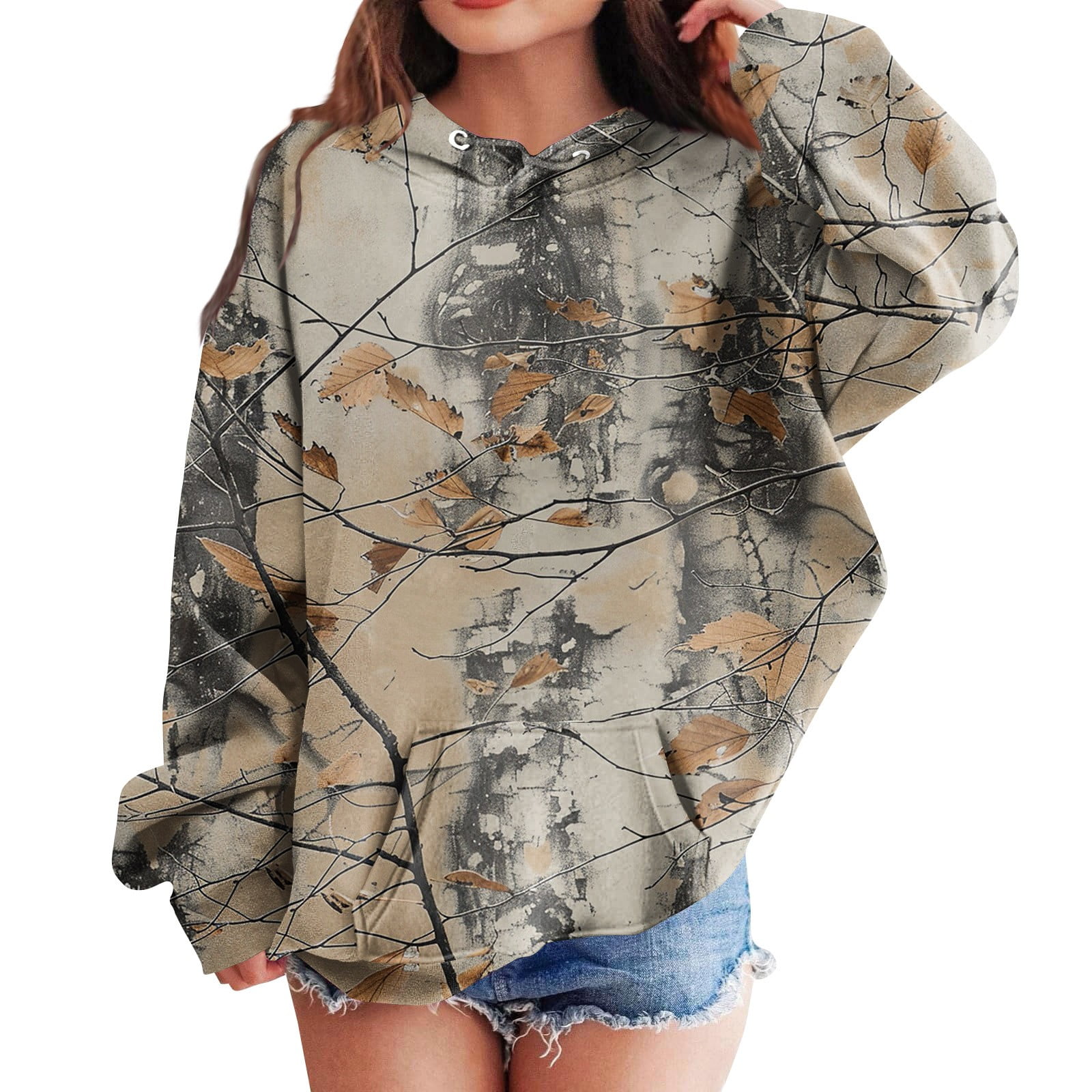 YOUYEDIAN Kids Girls Camo Hoodies 2025 Long Sleeve Maple Leaf Print ...
