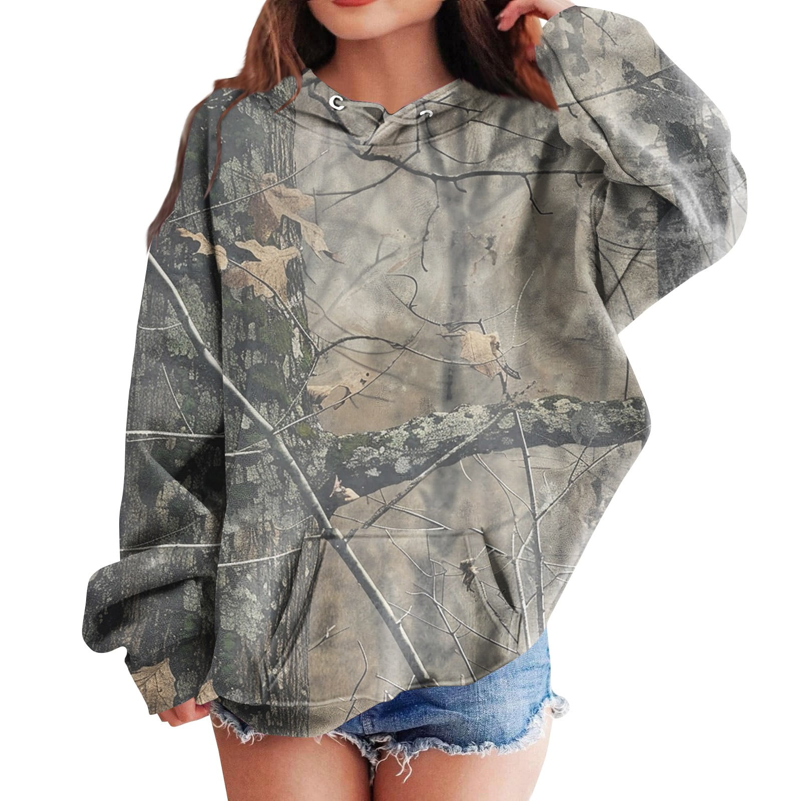 YOUYEDIAN Kids Girls Camo Hoodies 2025 Long Sleeve Maple Leaf Print ...