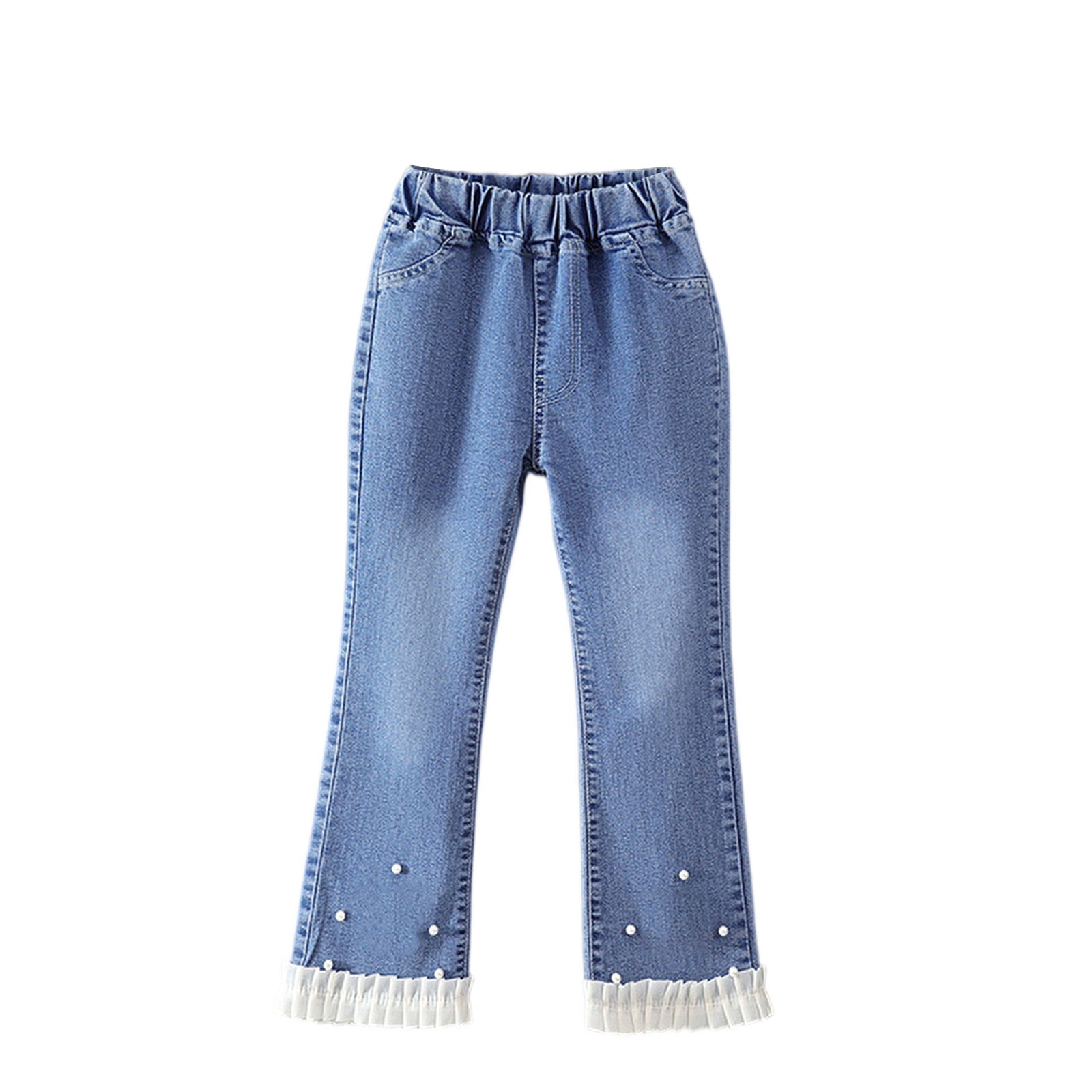 YOUYEDIAN Kids Girls Flare Jeans Casual Solid Color Bell Bottoms Denim ...