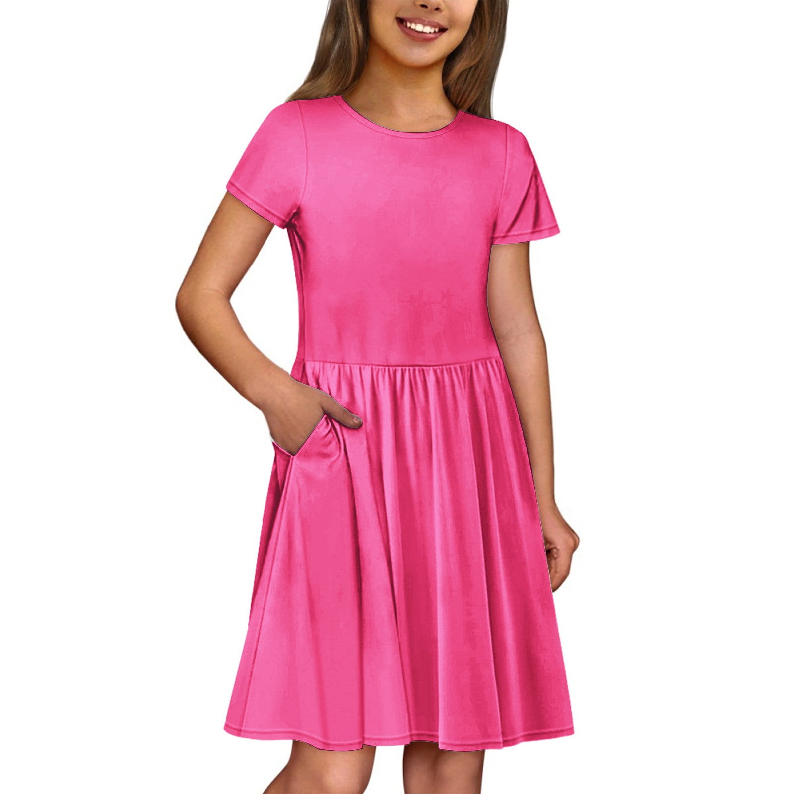 YOUYEDIAN Little Girls Patchwork Dress Party Casual Princess Dress Up ...