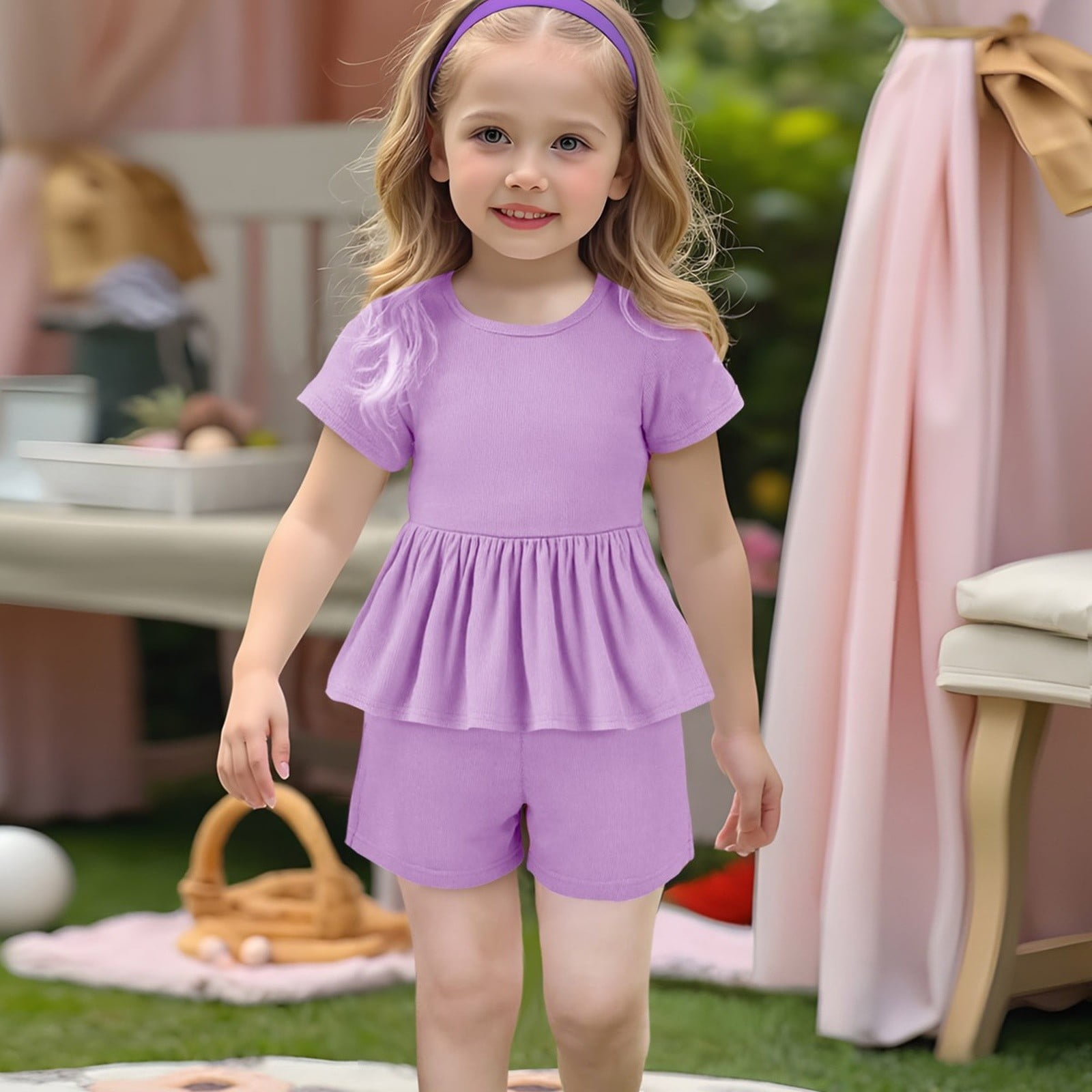YOUYEDIAN Outfits for Girls 2 Piece Clothes Set Tees and Shorts Soft ...