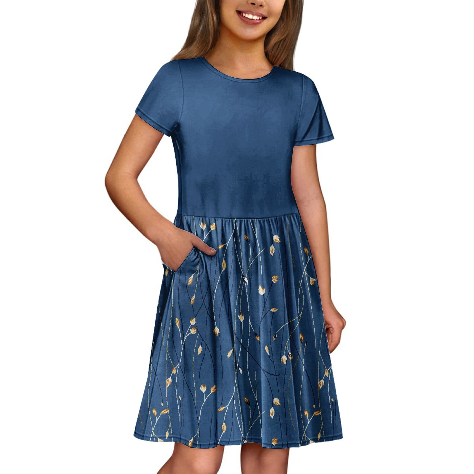 YOUYEDIAN Patchwork Dress Girl Birthday Casual Princess Dress Up for ...