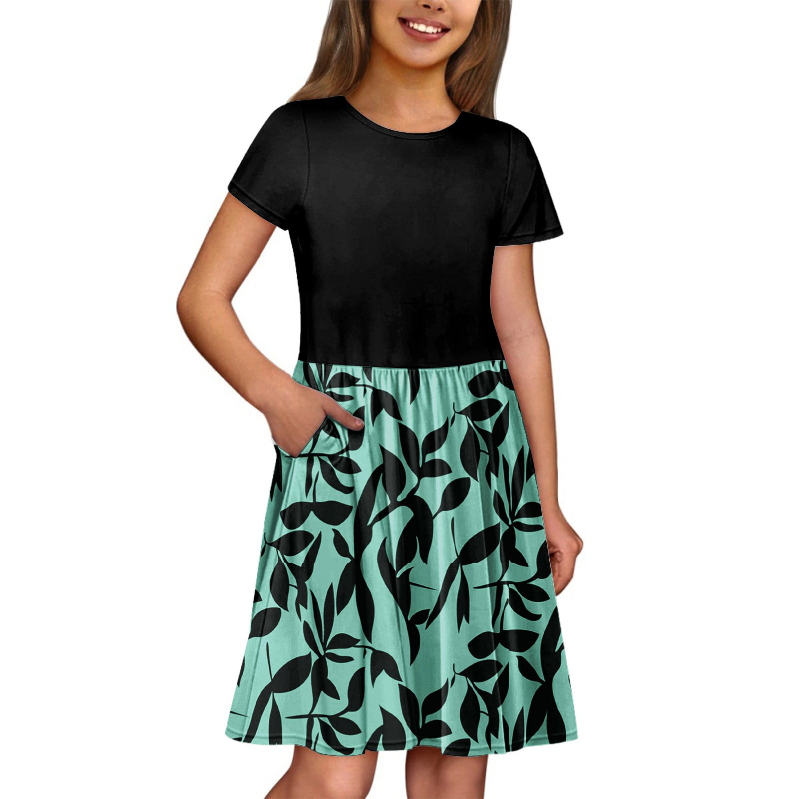 YOUYEDIAN Patchwork Dress Girl Birthday Casual Princess Dress Up for ...