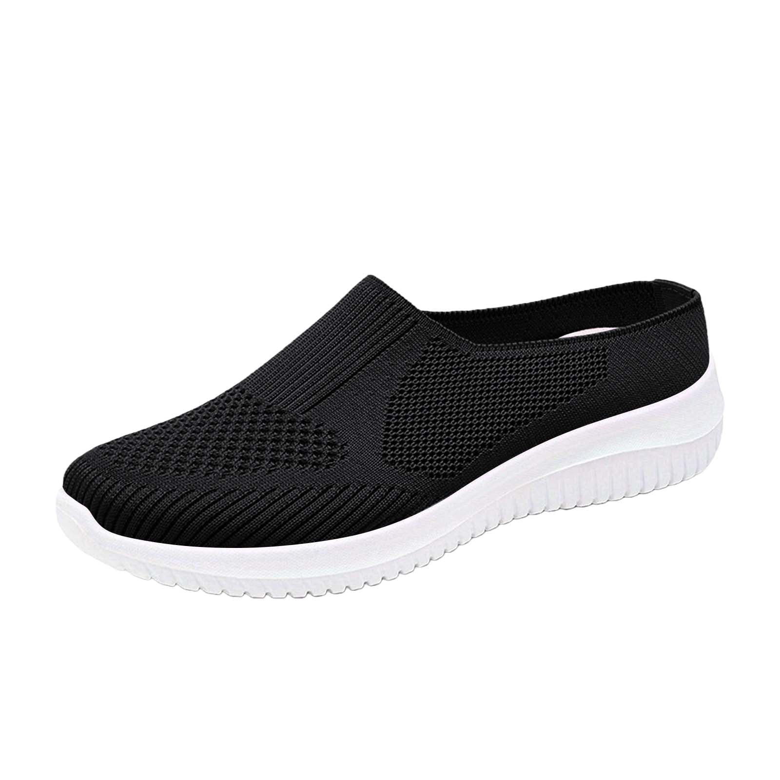 YOUYEDIAN Women's Knitted Mesh Walking Mules Orthopedic Shoes for Women ...