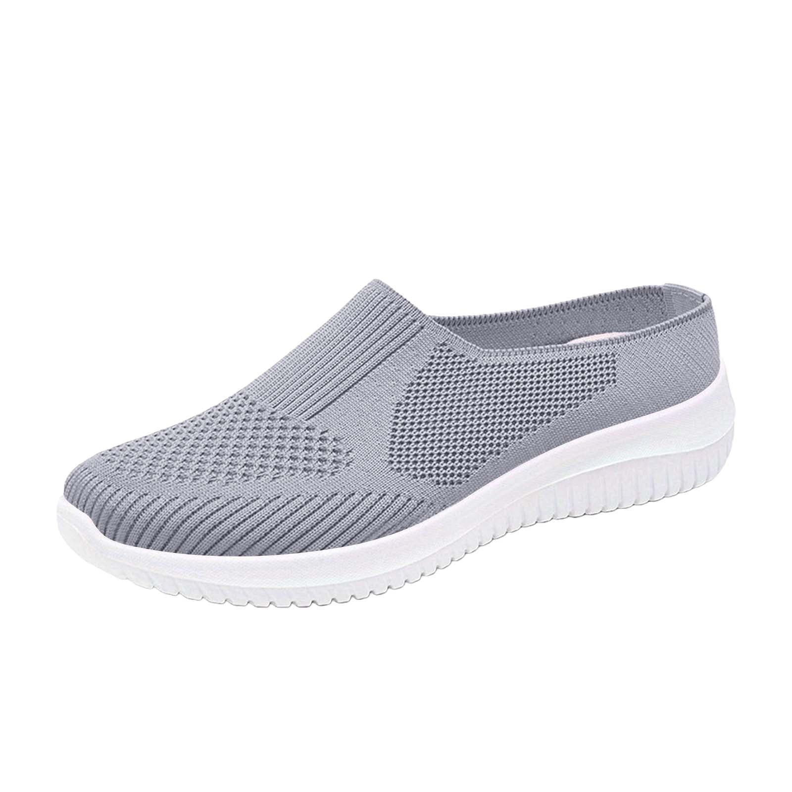 YOUYEDIAN Women's Knitted Mesh Walking Mules Orthopedic Shoes for Women ...