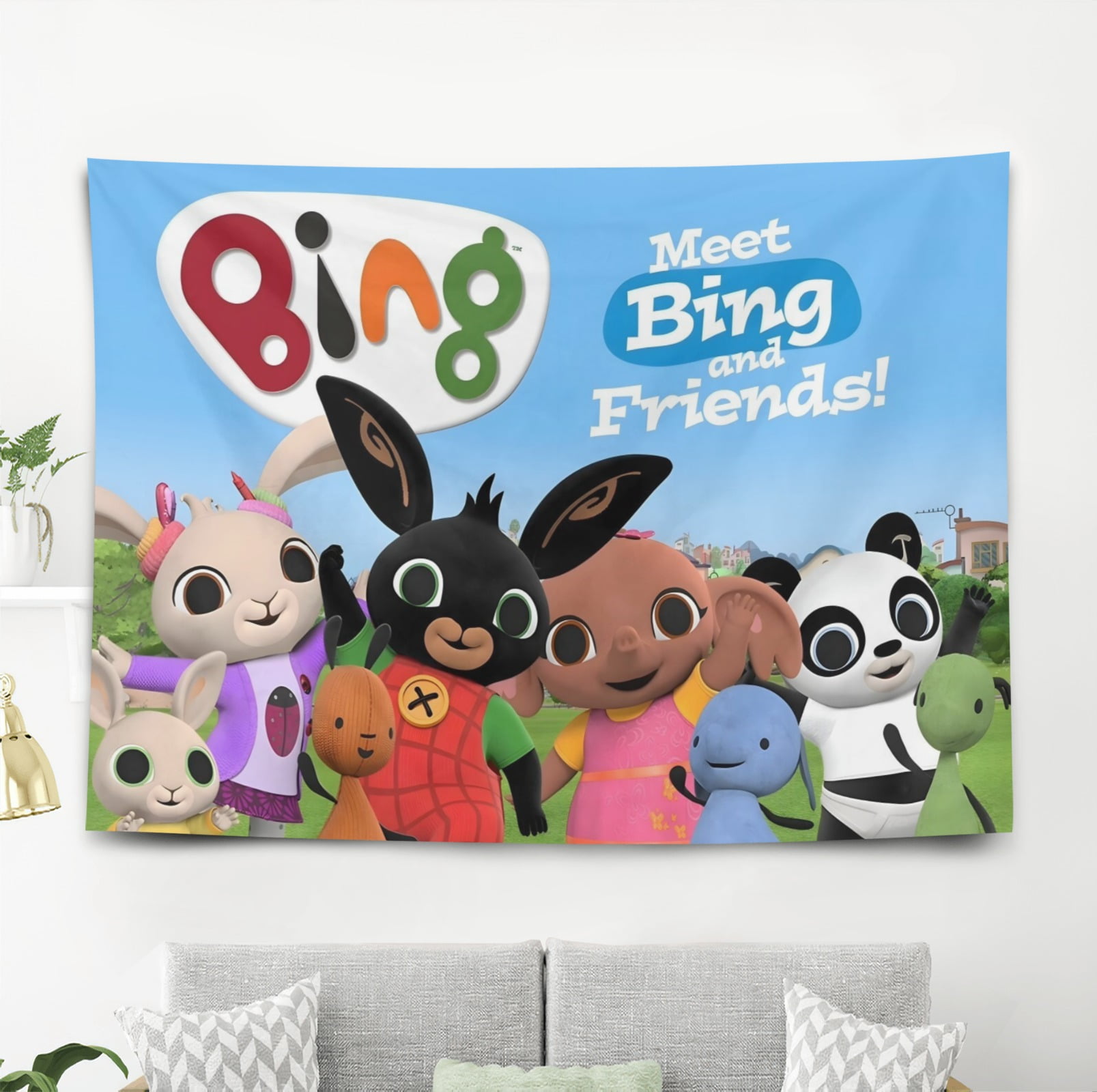 YOUYONGZHI Bing Bunny-Theme Anti-pilling Tapestry Gift Wall Hanging ...