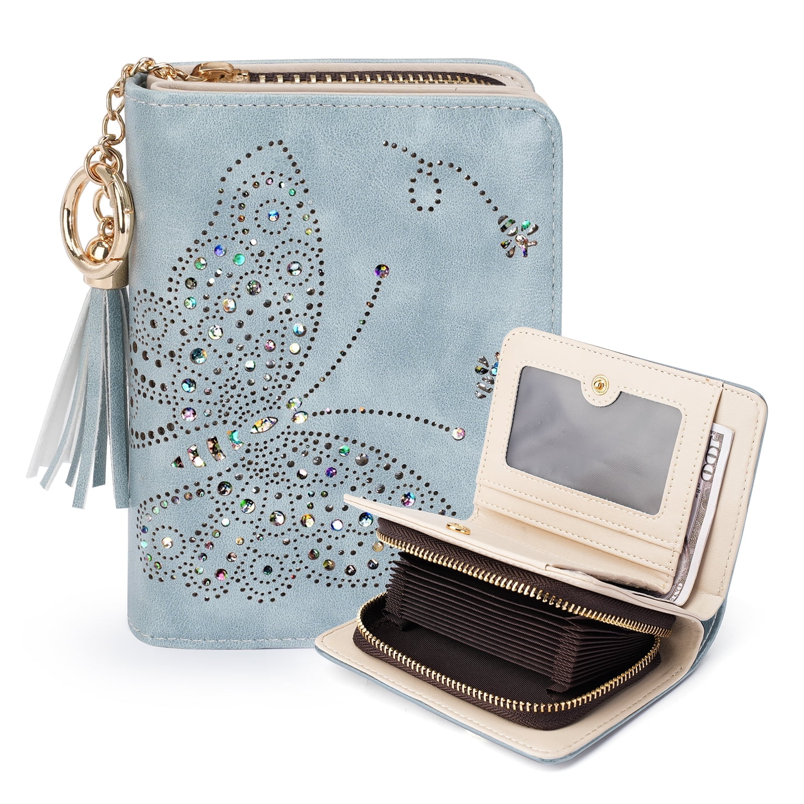 YOVIEE Women Rfid Wallet Small Slim Thin Credit Card Wallet With Coin ...