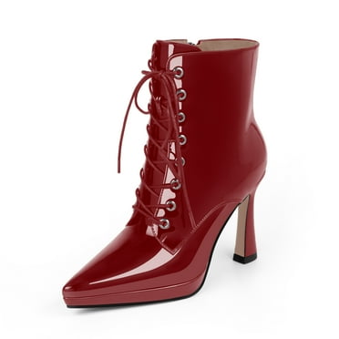 Journee Womens Tru Comfort Foam Kalindi Lace Up and Zip Entry Square ...