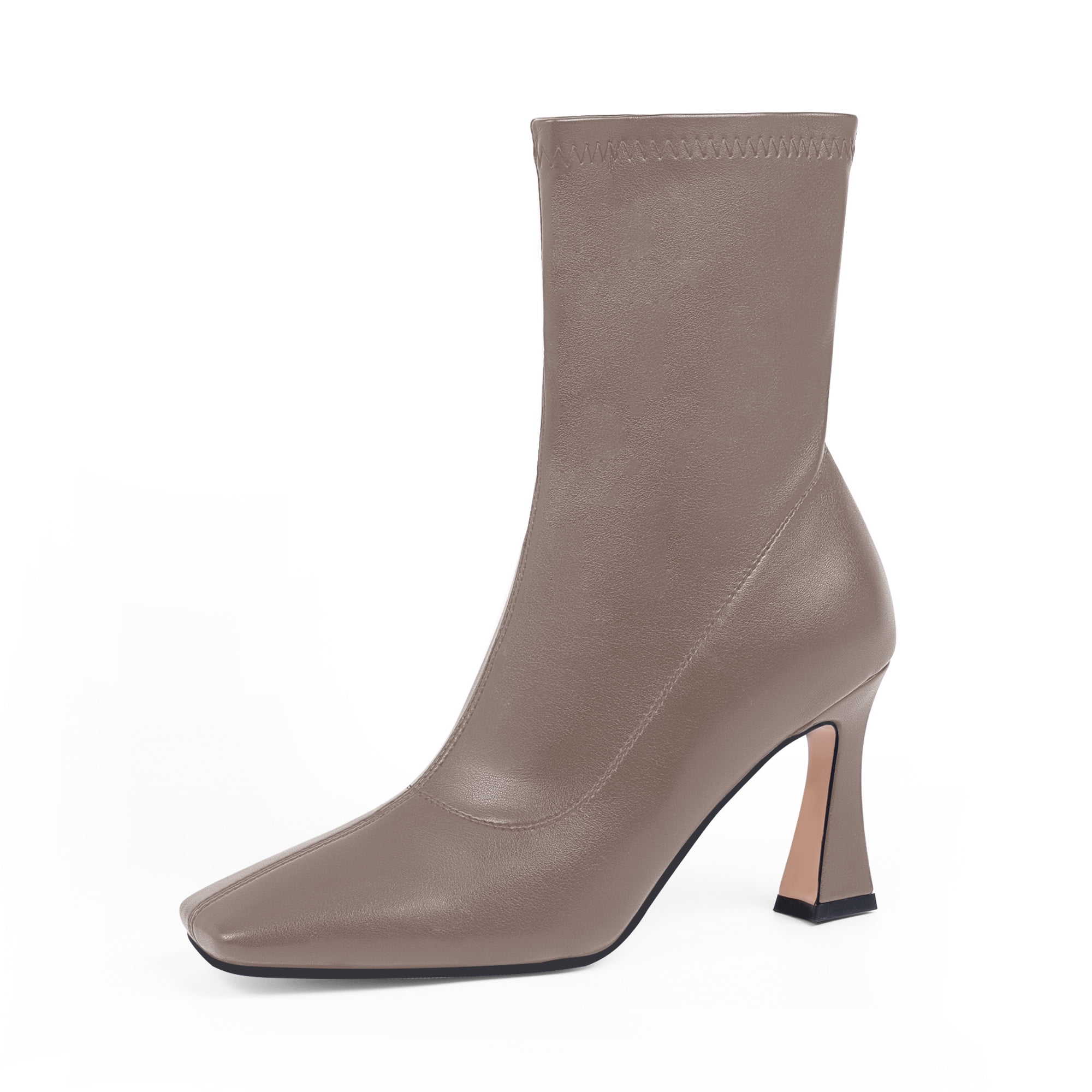 YOWMNS Women's Closed Square Toe Stiletto High Heel Fall Ankle Boots ...