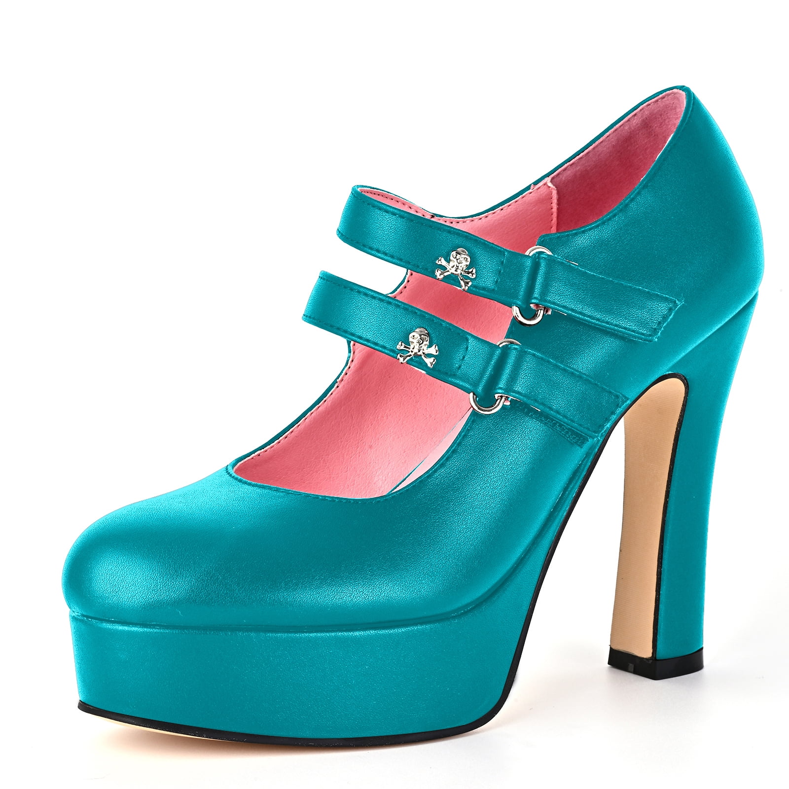 YOWMNS Women's Gothic Platform Double Ankle Strap Mary Jane Block High ...