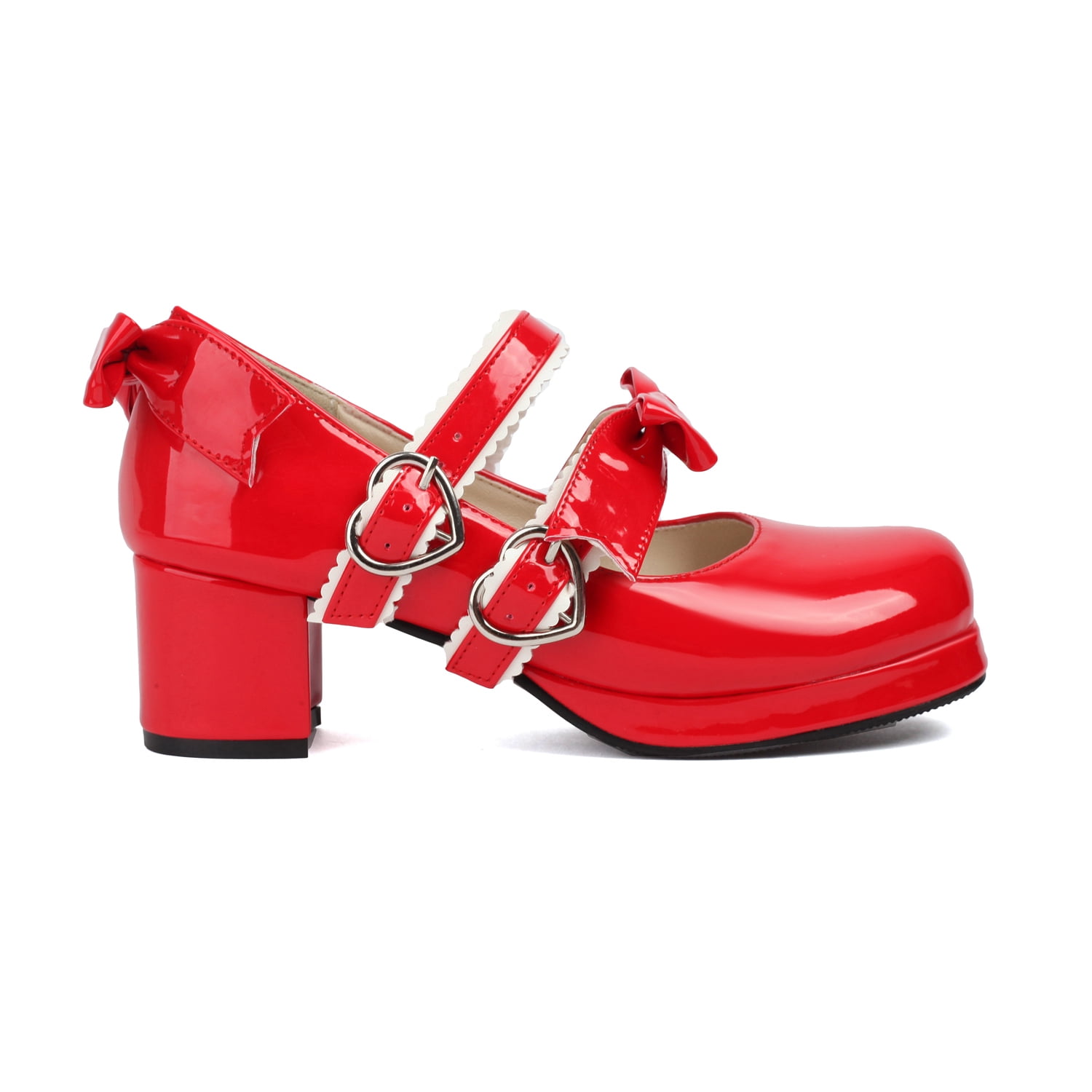 YOWMNS Women's Platform Mary Janes | Kawaii Bow Pumps | Ankle Strap ...