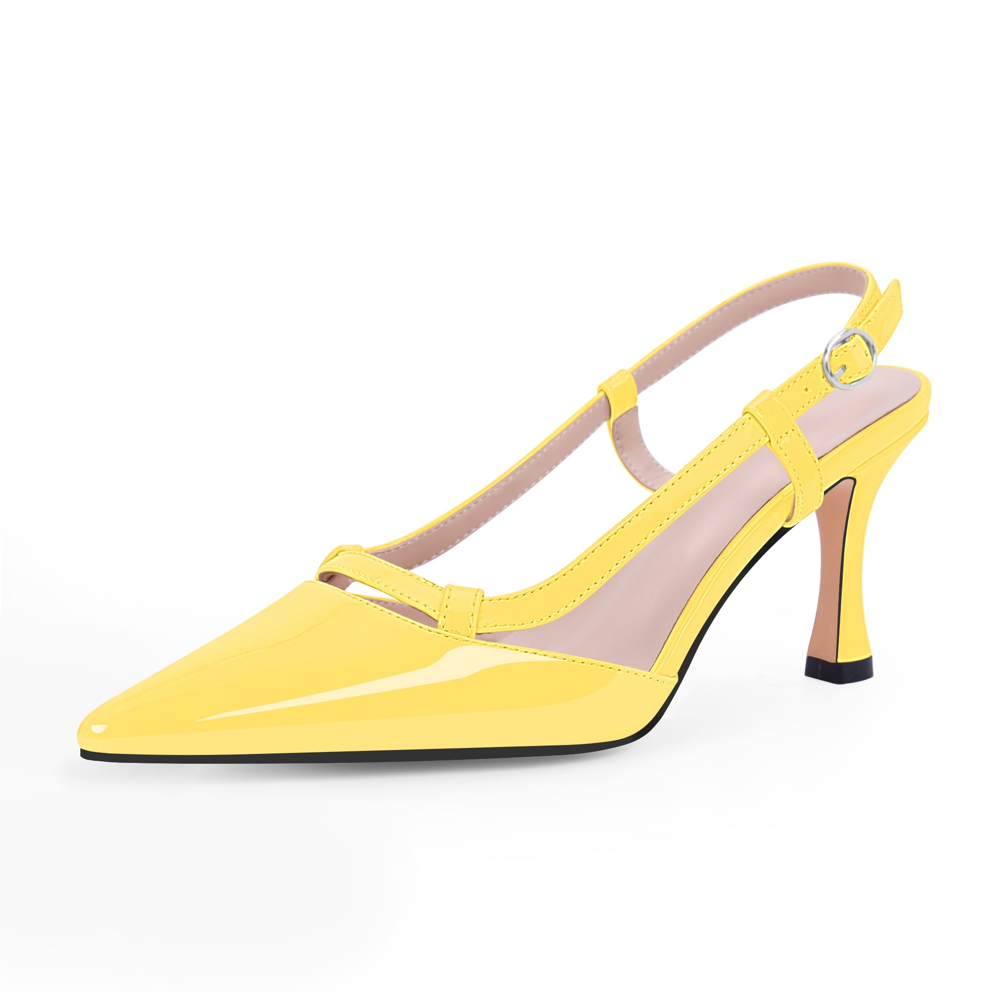 YOWMNS Women's Stilettos High Heel Slingback Pumps Pointed Toe Patent ...