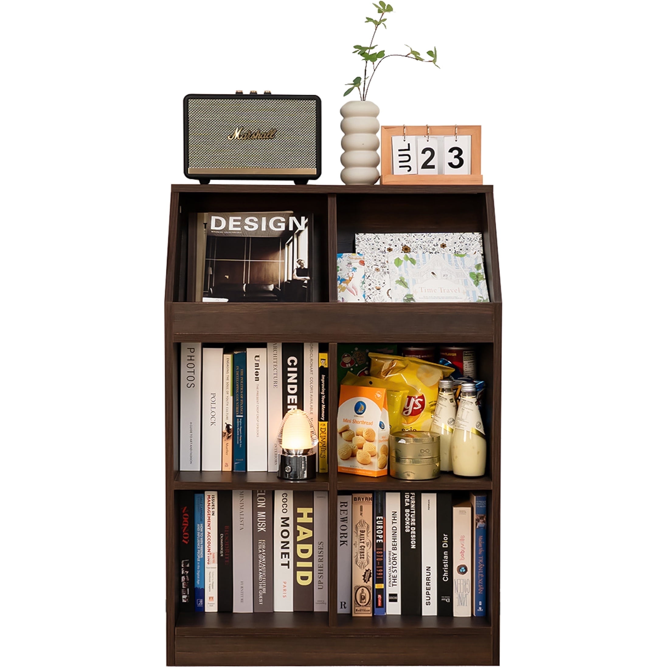 YOWOS 3-Tier Wooden Bookshelf for Kids with Magazine Rack & Open Cubby ...