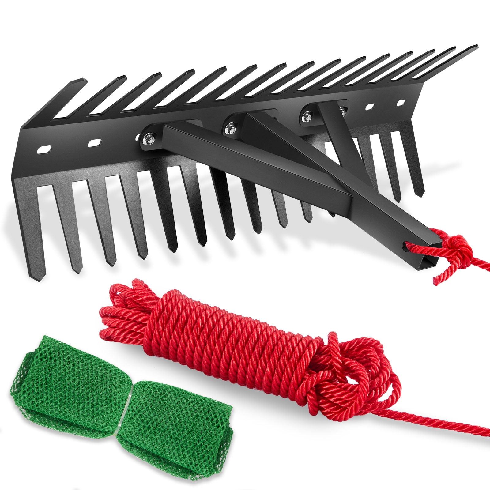 YOWPSY Pond Rake, Weed Removal Tool, Steel Blades 24 inch Aquatic Weed ...