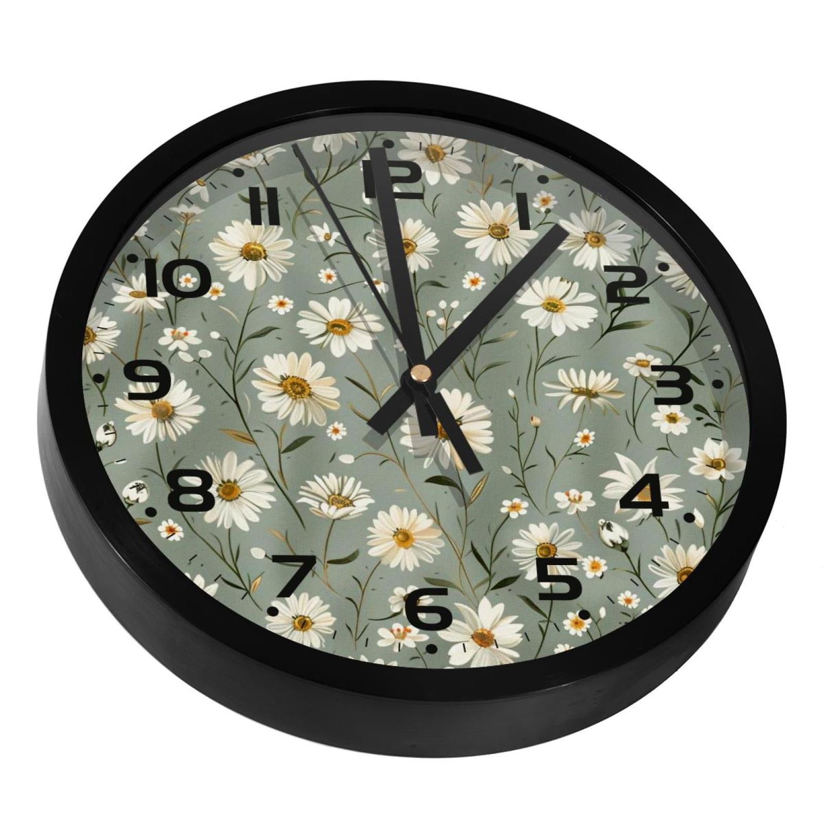 YOYOAMOY Beautiful little Daisy Flowers Printed Precision Clock 9.8 ...
