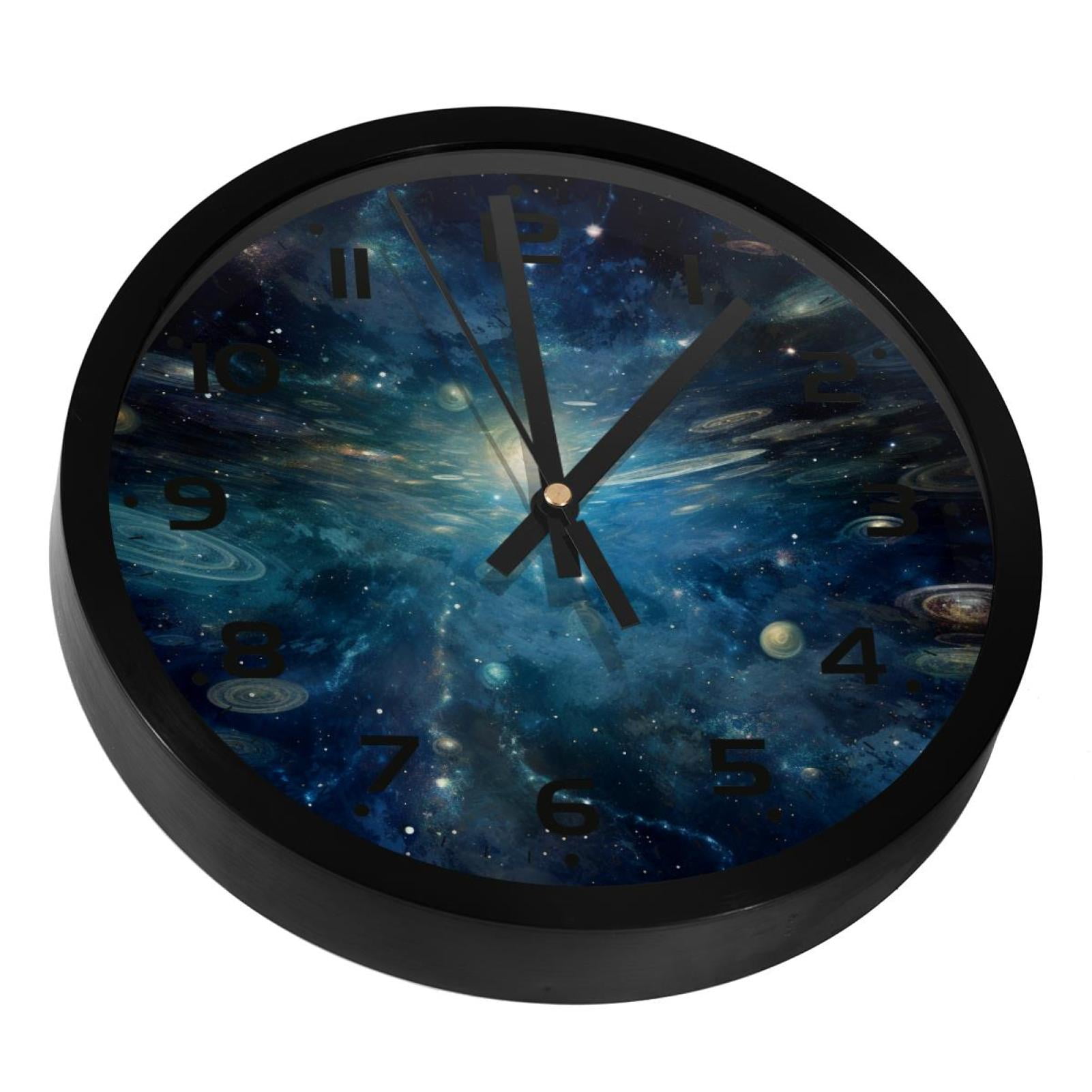YOYOAMOY Outer Space Printed Precision Clock 9.8 Inches Silent Wall ...