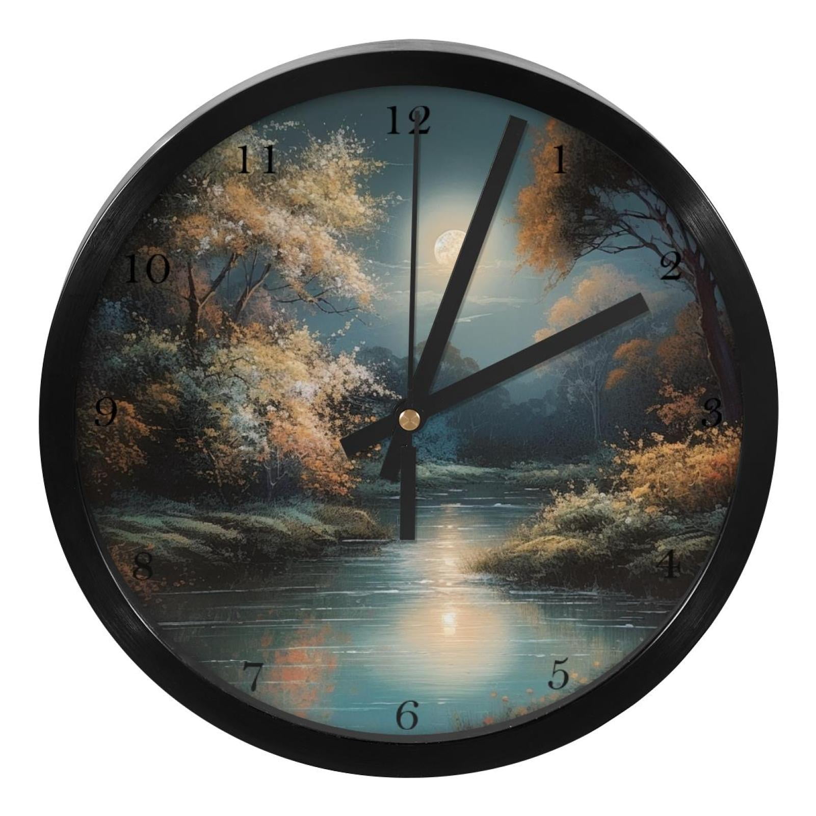 YOYOAMOY Scenery under the Moon Printed Precision Clock 9.8 Inches ...