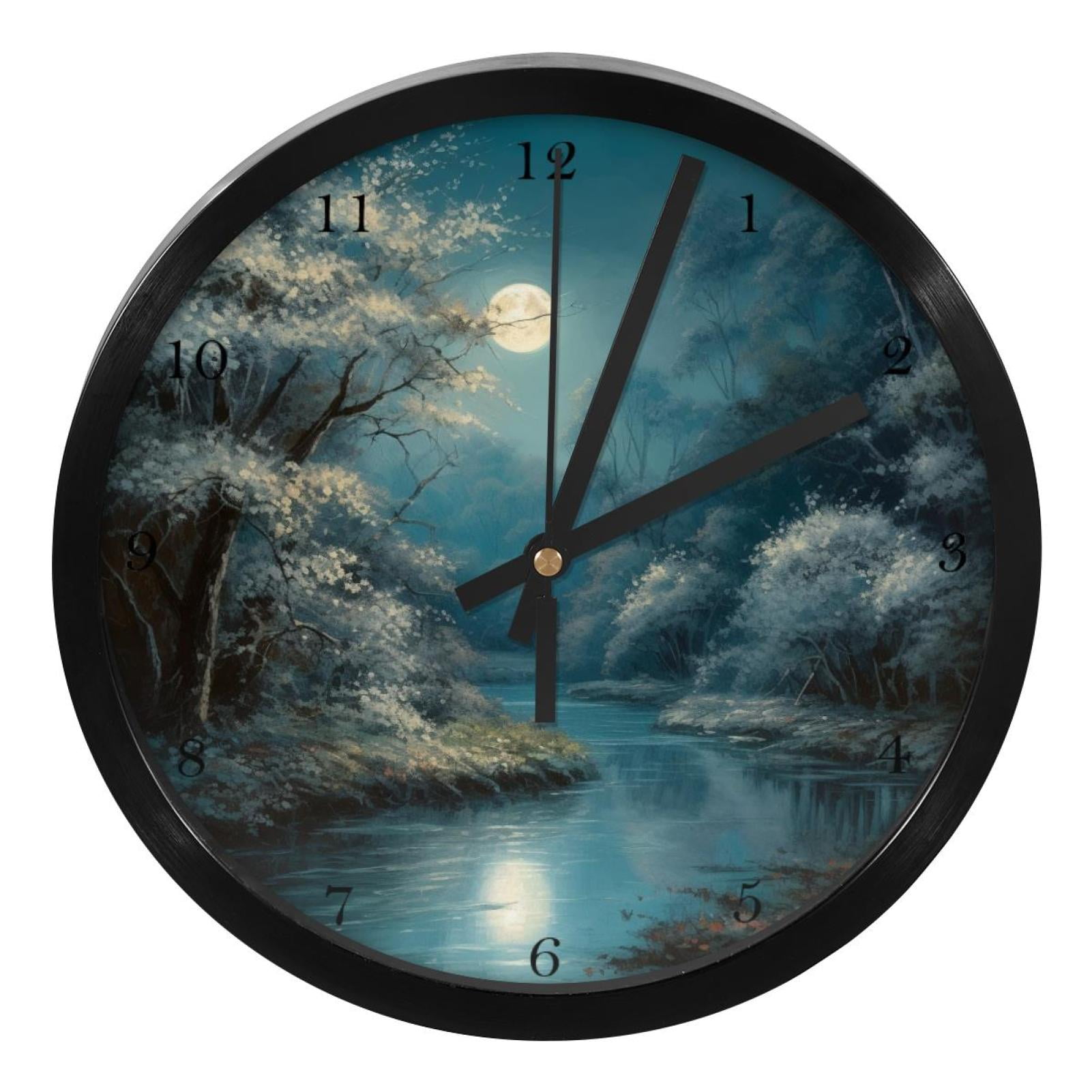 YOYOAMOY Scenery under the Moon Printed Precision Clock 9.8 Inches ...