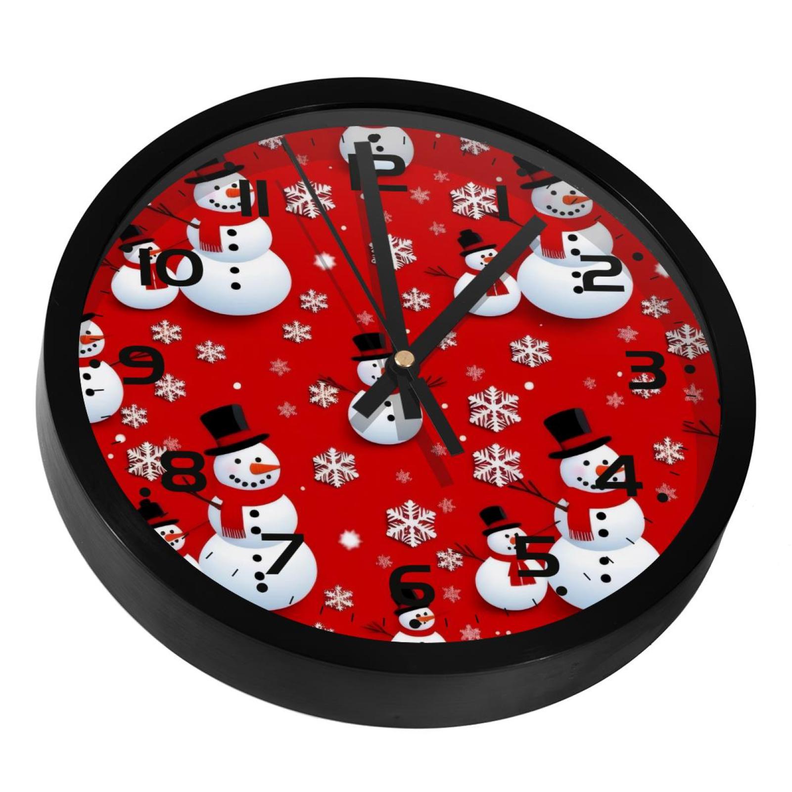 YOYOAMOY Snowmen Snowflake Printed Precision Clock 9.8 Inches Silent ...