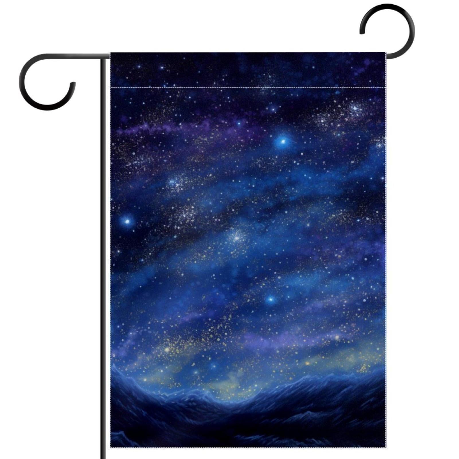 YOYOAMOY Space Night Starry Sky Garden Flag Yard Patio Printed Flag ...