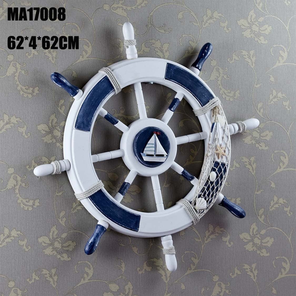 YOYOMALL Home Decoration Ornament,Welcome Blue Retro Ship Rudder ...