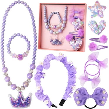 Abaima 12 Pcs Necklaces Bracelets Set,Girl Play Jewelry with Cute ...