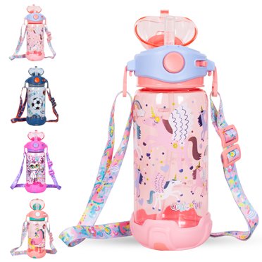 EcoVessel SPLASH Tritan Plastic Kids Water Bottle with Flip Straw, Leak ...