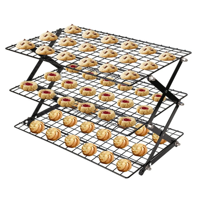 YOYTOO 3 Tier Cooling Racks for Baking Cookies, Collapsible Wire Baking ...