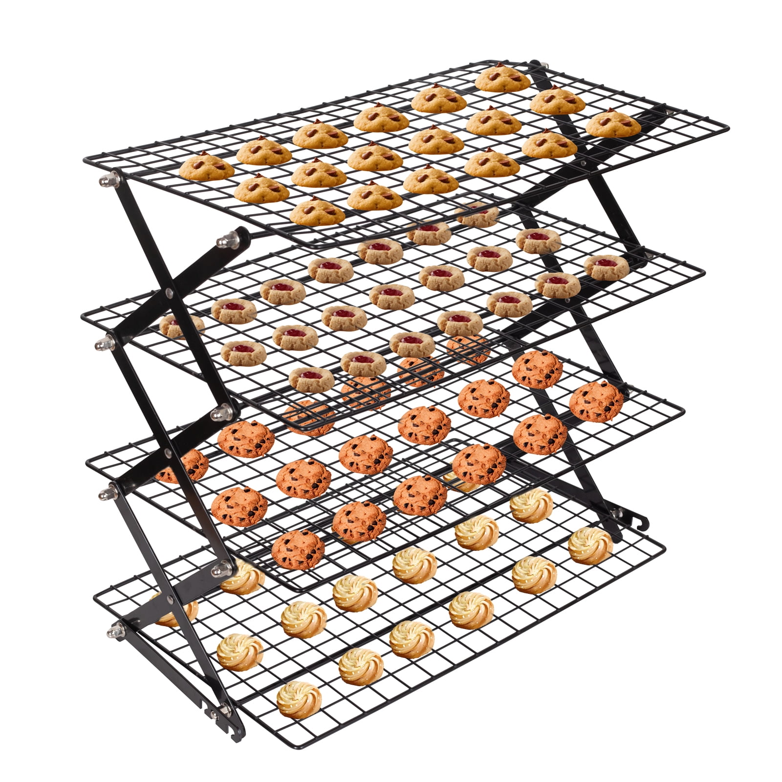 YOYTOO 4 Tier Stackable Cooling Racks for Baking, Collapsible Wire Rack ...