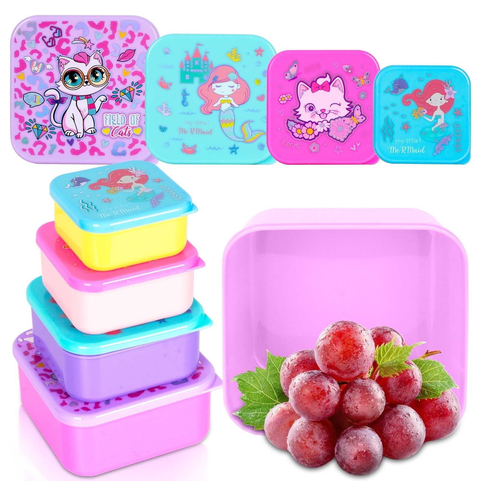 YOYTOO 4Pcs Bento Lunch Box Containers Snack Food Storage Containers ...