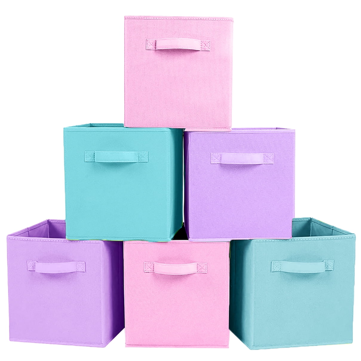 YOYTOO 6 Pack Foldable Cube Storage Bins, 11" Collapsible Fabric Cube ...