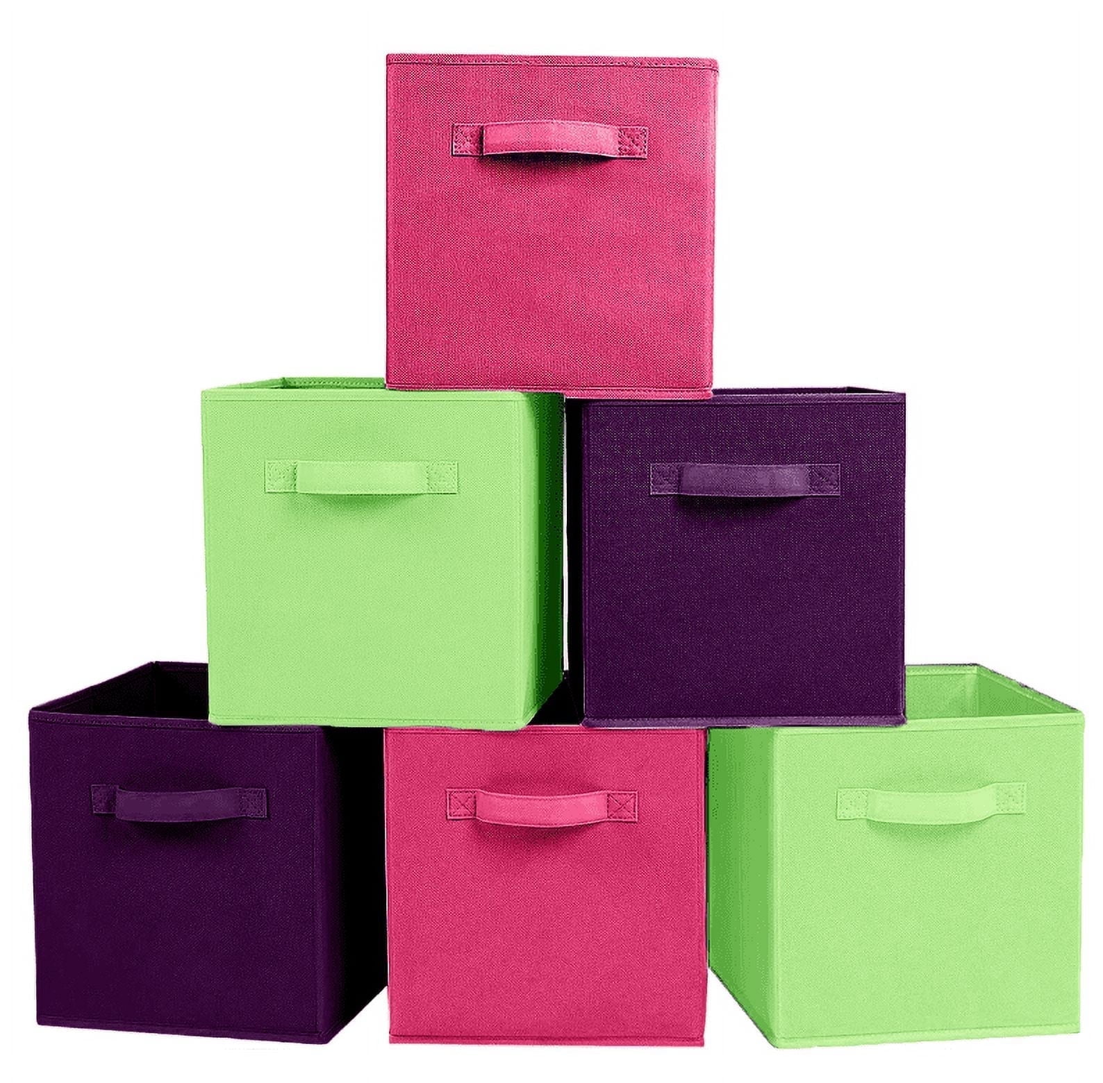 YOYTOO Collapsible Cube Storage Bins (10.5" x 10.5"), Fabric Cubby ...