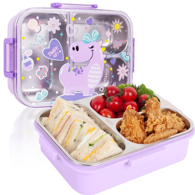 YOYTOO Dinosaur Stainless Steel Lunch Box Leakproof Bento Box ...