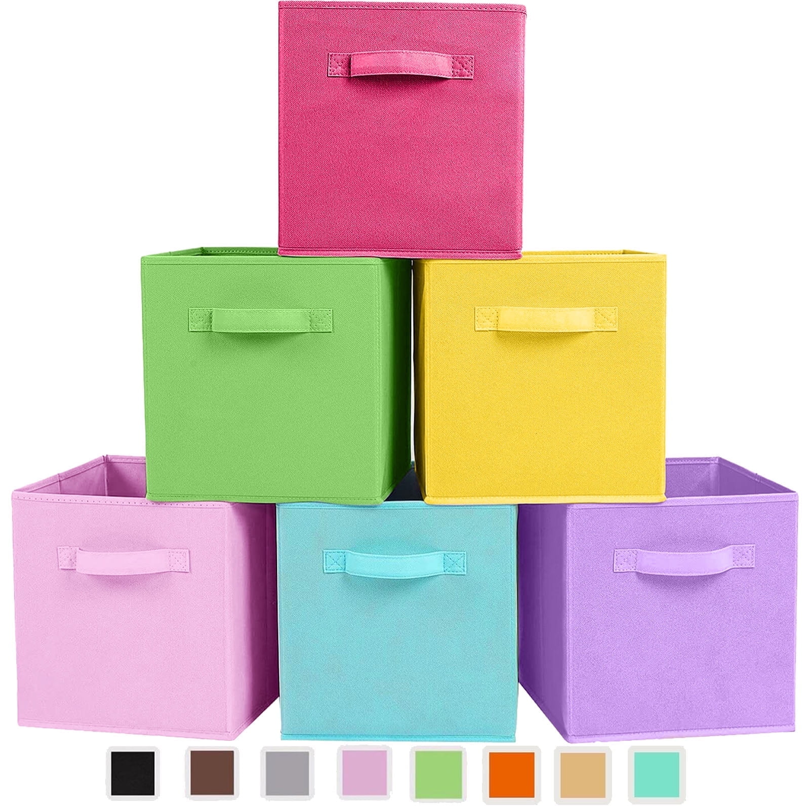 "YOYTOO 6 Pack Foldable Fabric Cube Storage Bins, 11"" Collapsible ...