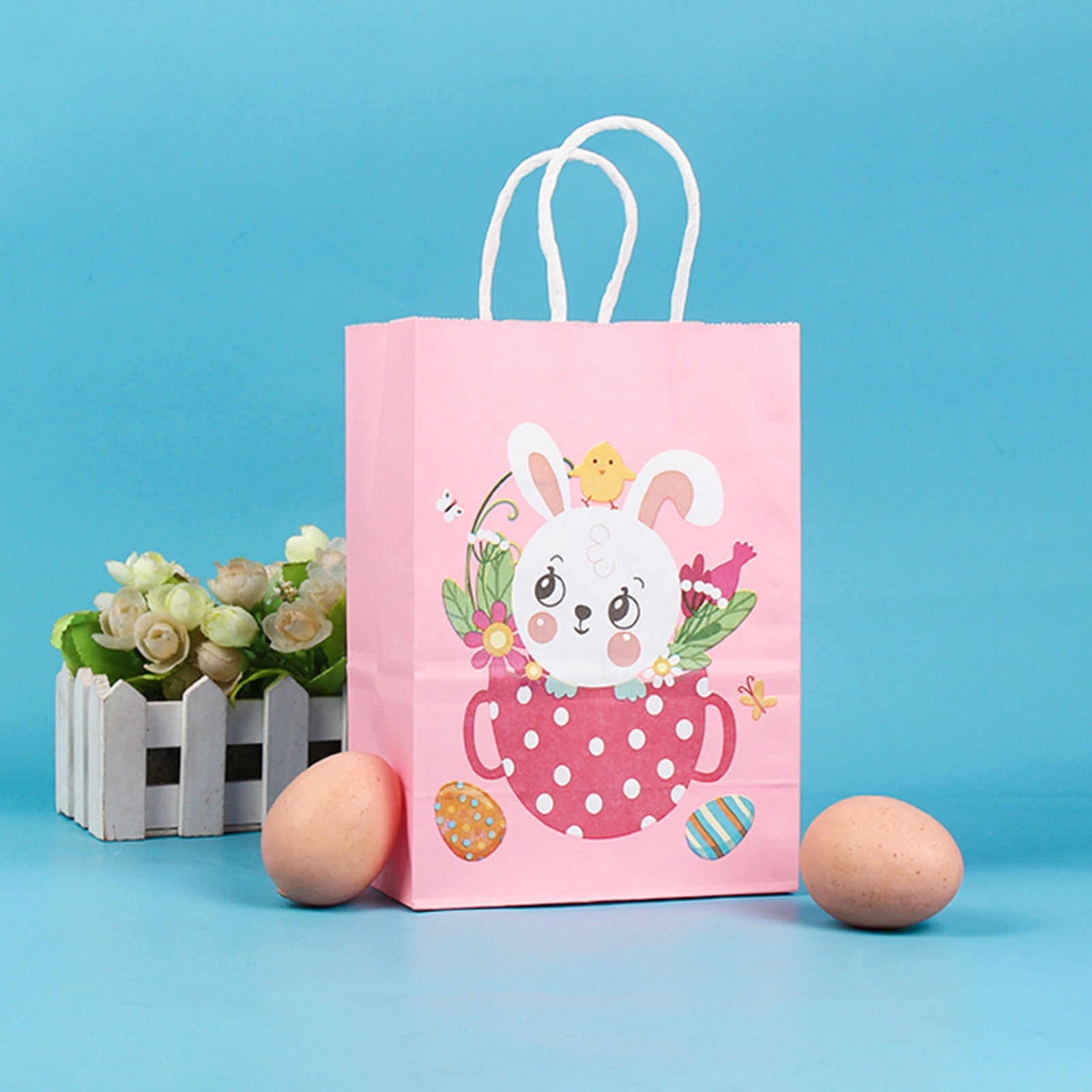 YOZGXEG 12PC Easter Cute Bunny Holiday Party Gift Packaging Bag Color ...