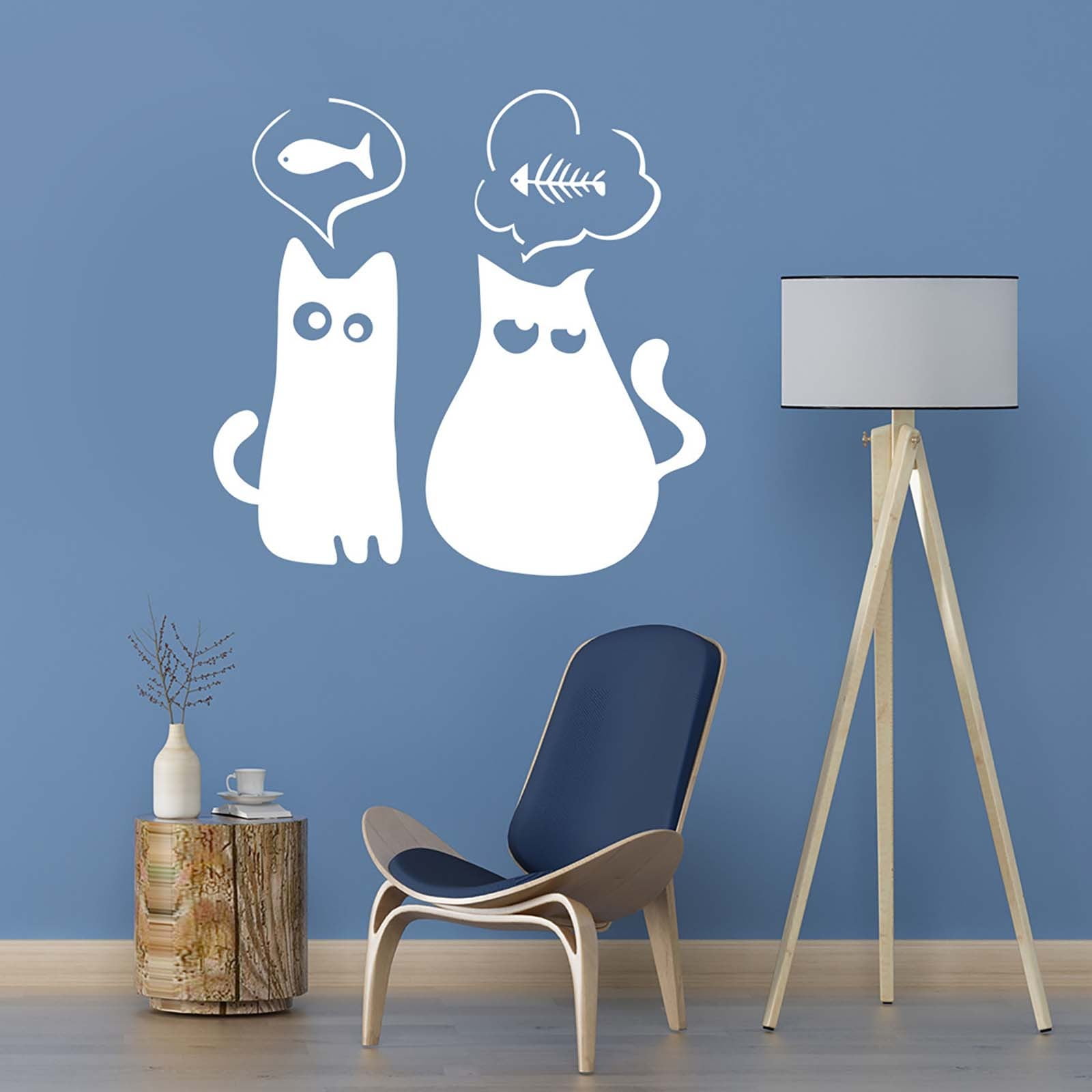 YOZGXEG Glass Stickers Fish Cat Couple Decorative PVC Stickers ...