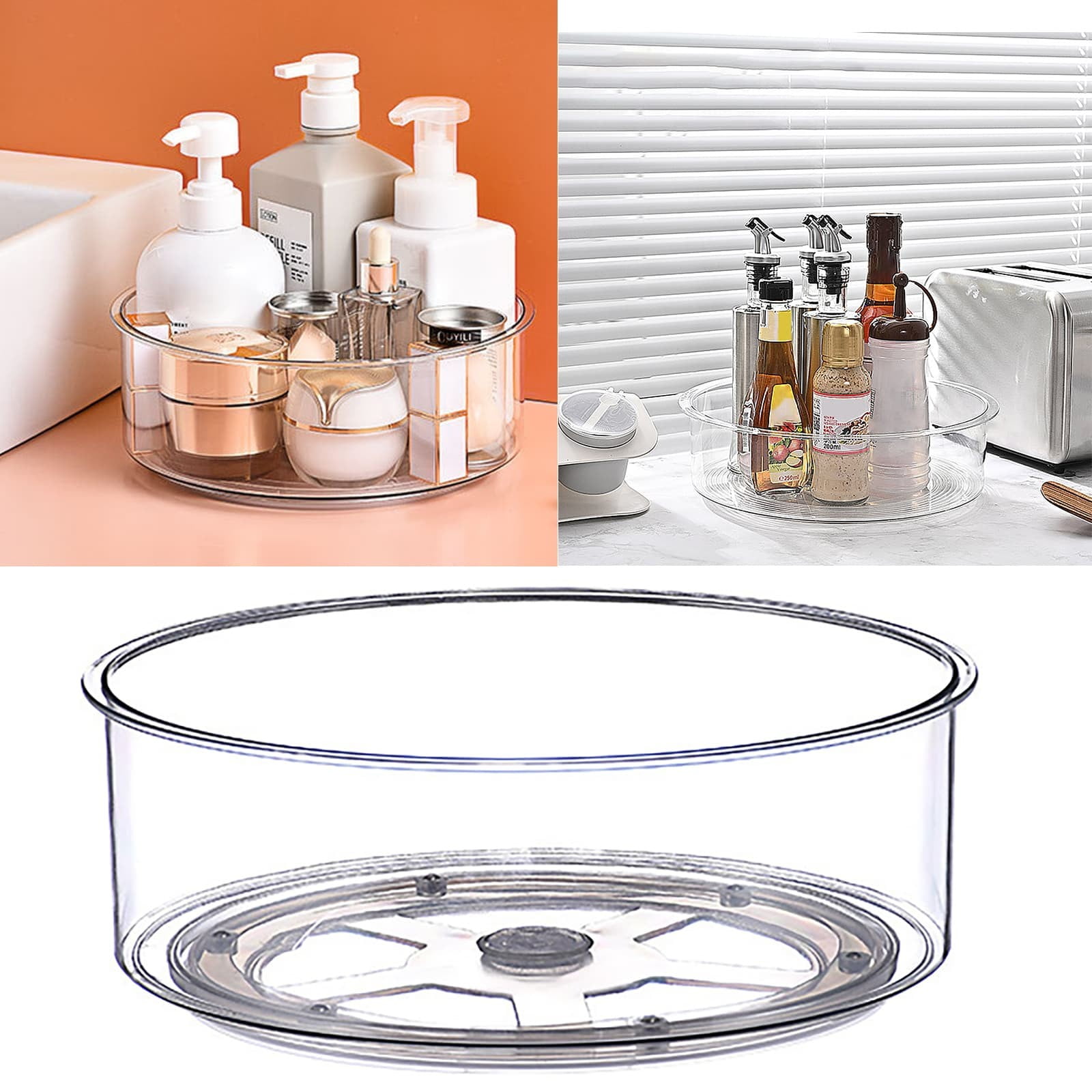 YOZGXEG Storage Box Turntable Plastic For Kitchen/Bathroom Pantry ...