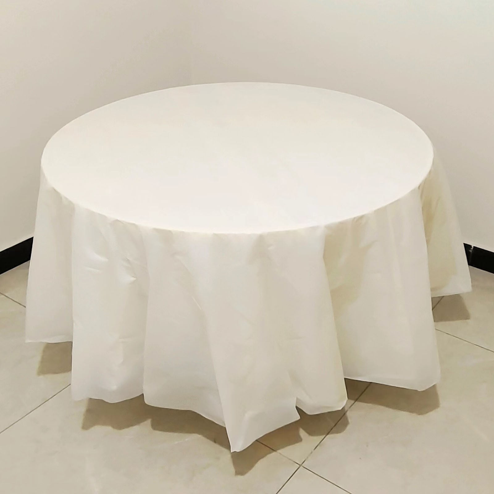 YOZGXEG Table Cloth 12 Pack Premium Plastic Disposable 84 Inch Round ...