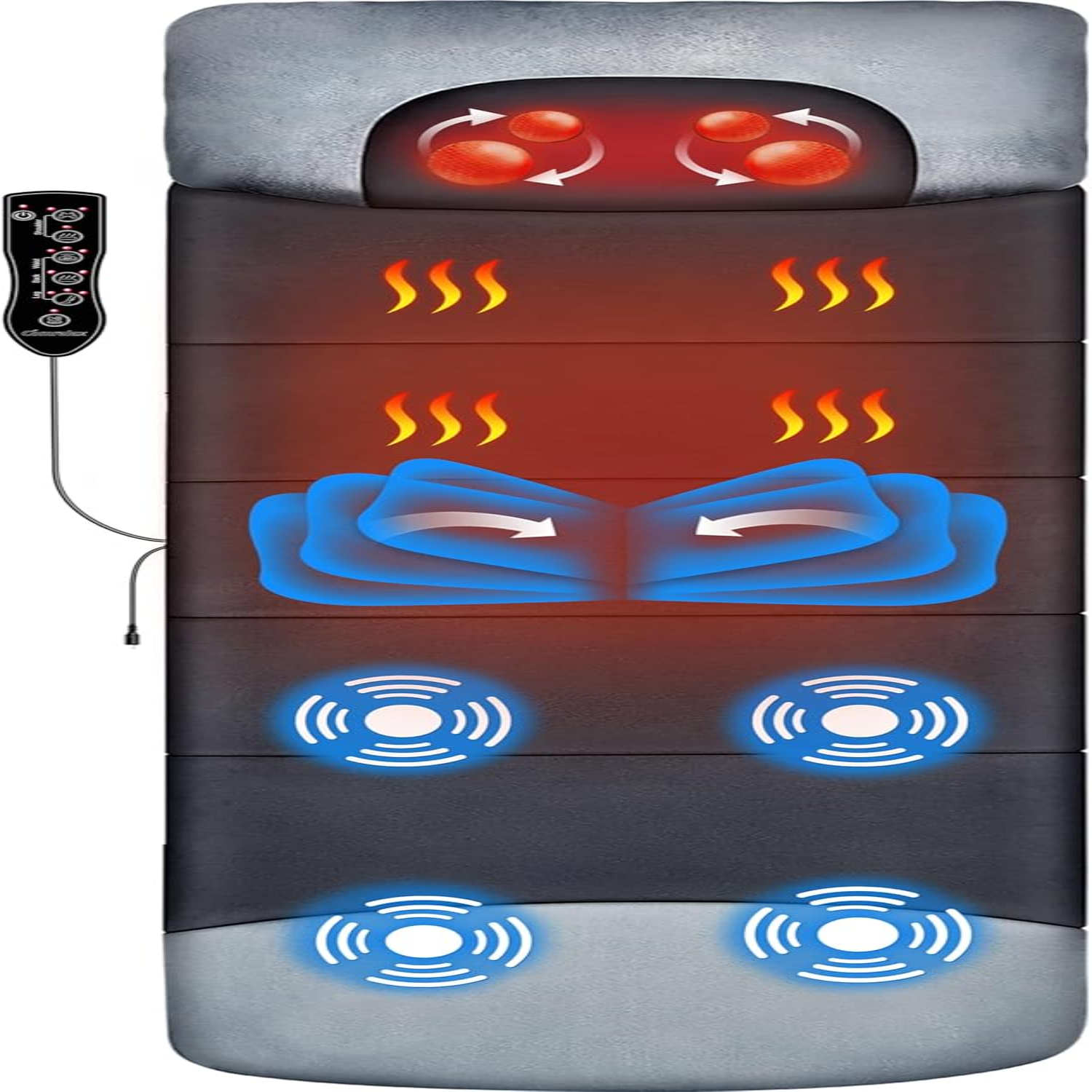 YOZIHAYL Full Body Massage Mat with Shiatsu Neck Massager 3D Lumbar ...