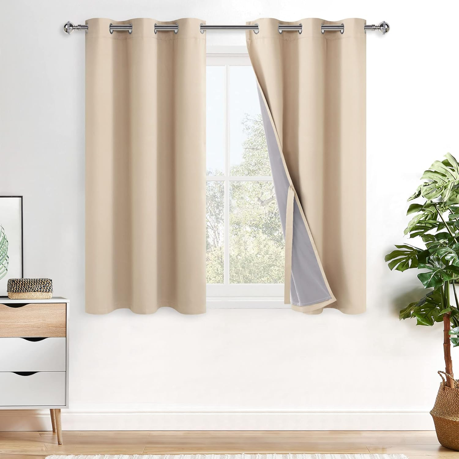 YOZIHAYL Total Blackout Curtains 84 Inches Long - Double Layer Full ...