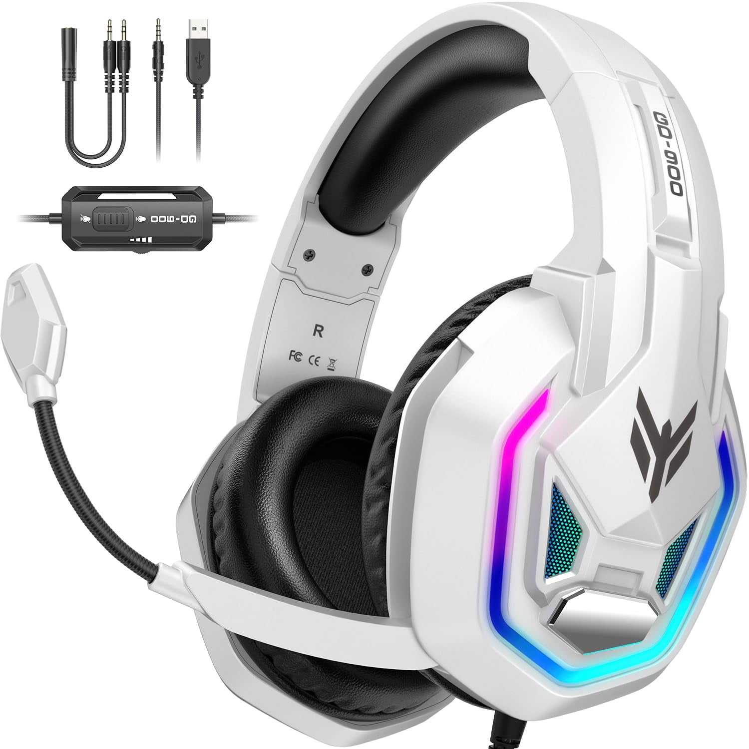 YPBDAN Gaming Headset for PS5, PS4, Xbox Series X|S, Xbox One, PC ...
