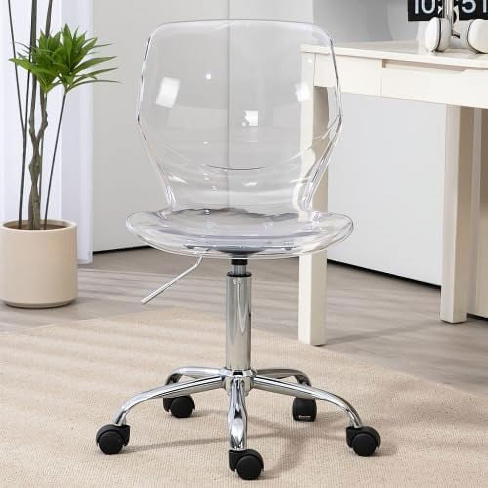 YPDCHB Acrylic Clear Desk Chair Modern Small Cute Armless Vanity ...