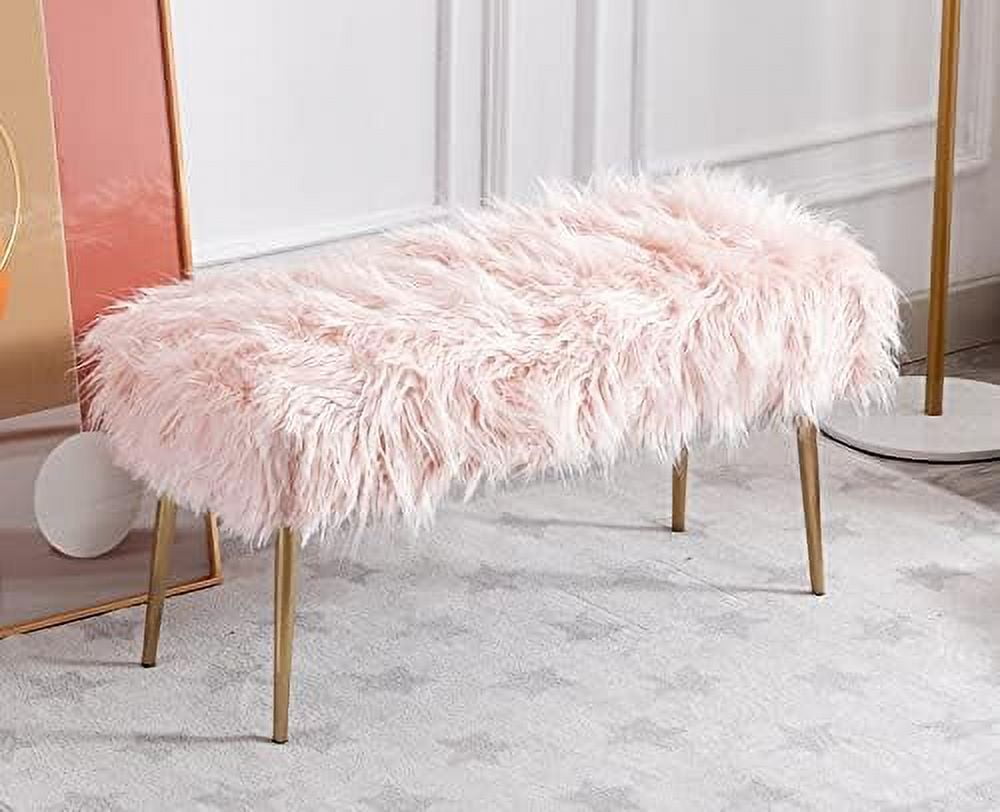 YPDCHB White Bench for Bedroom Entryway Bench Fur Cute Bench Seat for ...