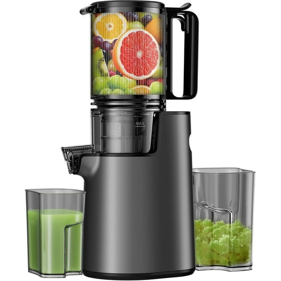 YPONE Cold Press Juicer, Masticating Juicer with 5.4" Wide Feed Chute ...