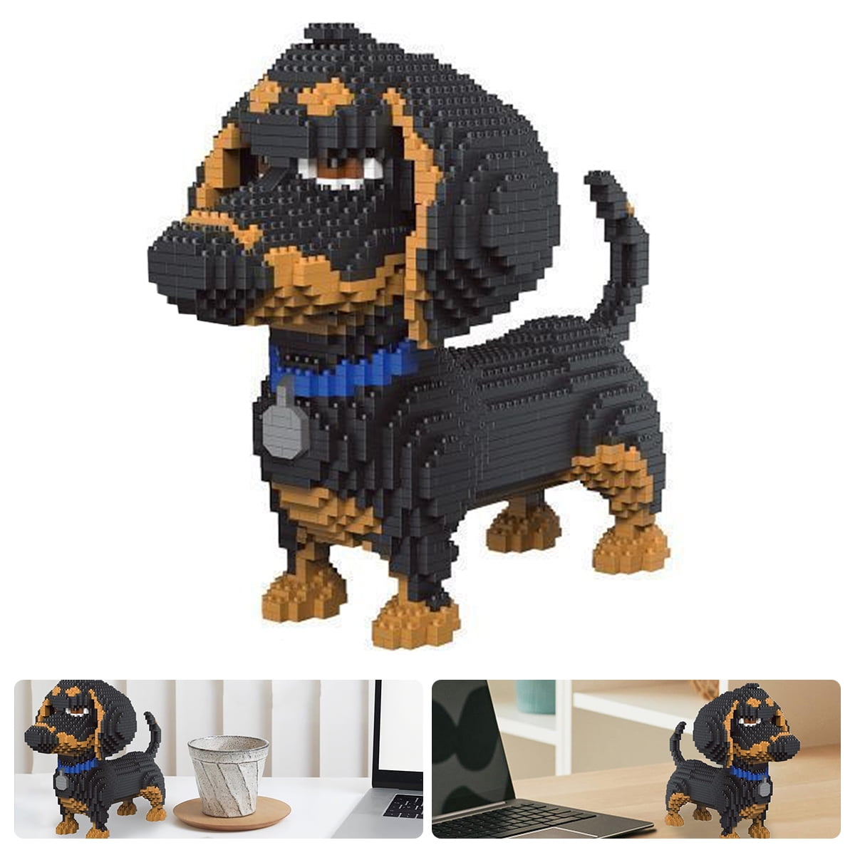 YPai Building Blocks Set Dog Model Dachshund Animal Figure Puppy Toy ...