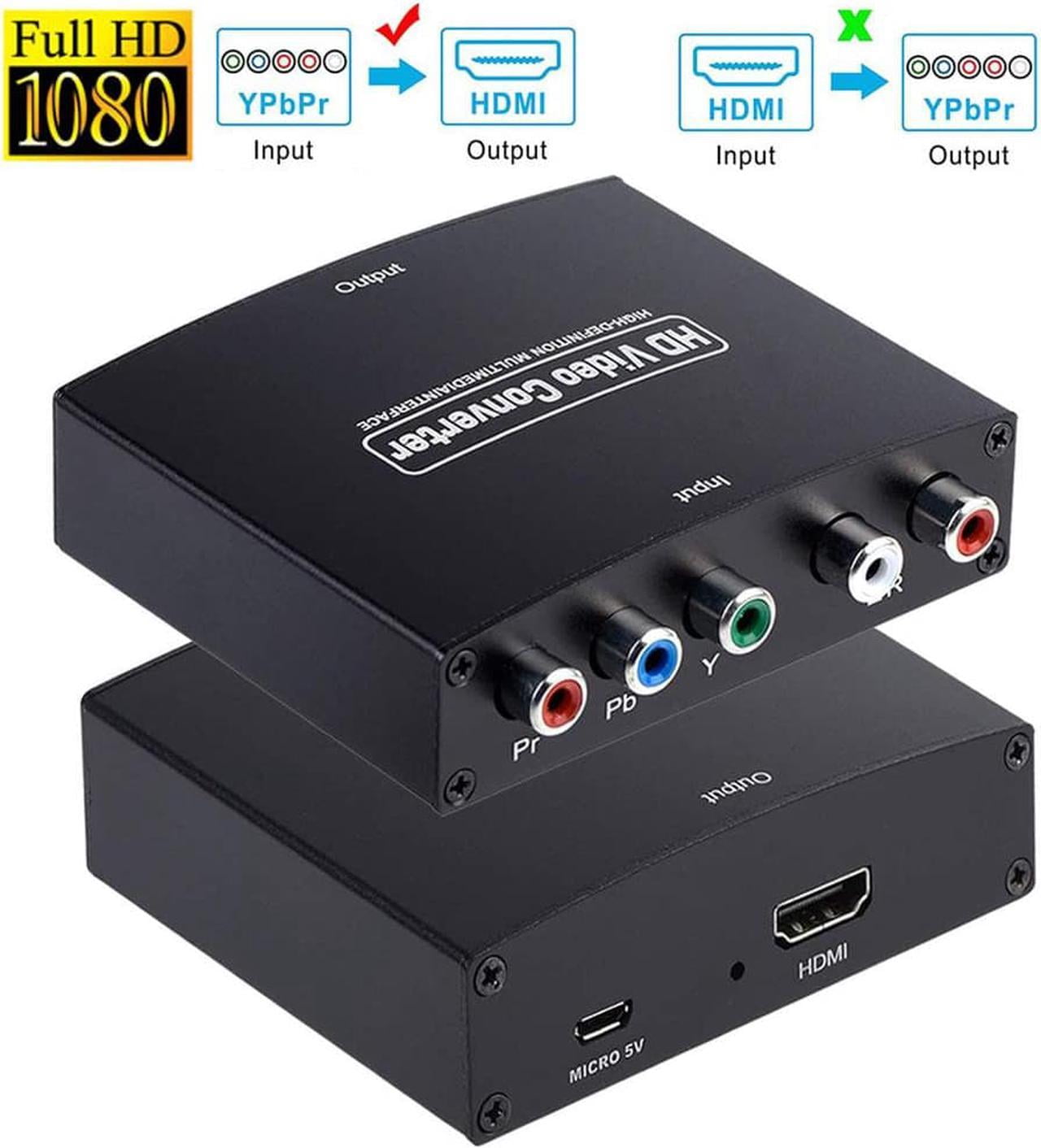 YPbPr to HDMI Converter,AUBEAMTO Component to HDMI, RGB to HDMI Converter Supports 4K Video ...