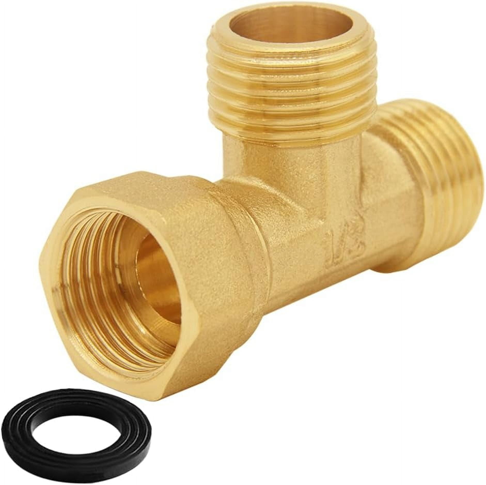 Solid Brass G1/2" 3 Way Diverter Hose Fitting Tee, T Shape Diverter ...