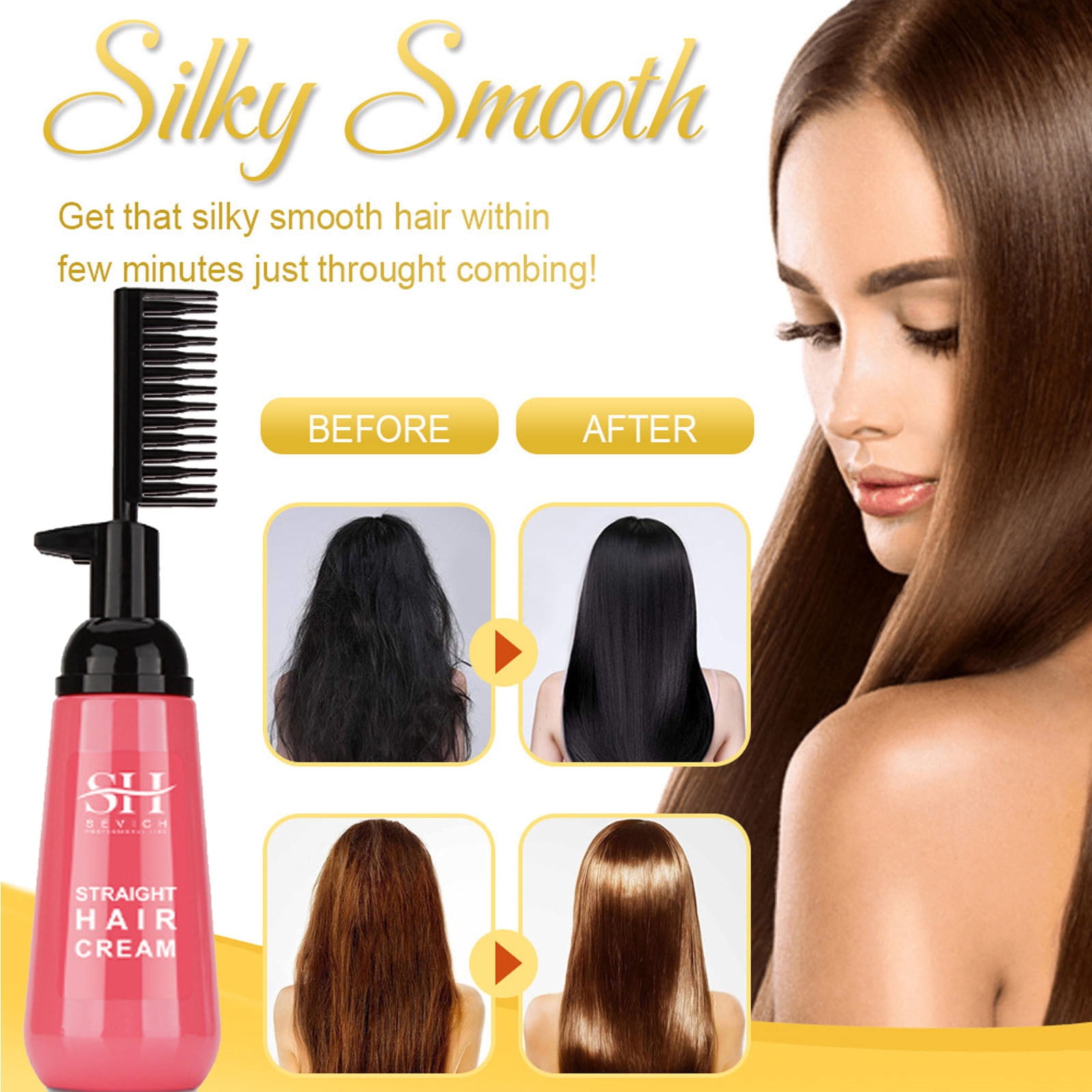 YQHZZPH 3 Seconds Straightening Cream Hair Straightening Cream Curly ...