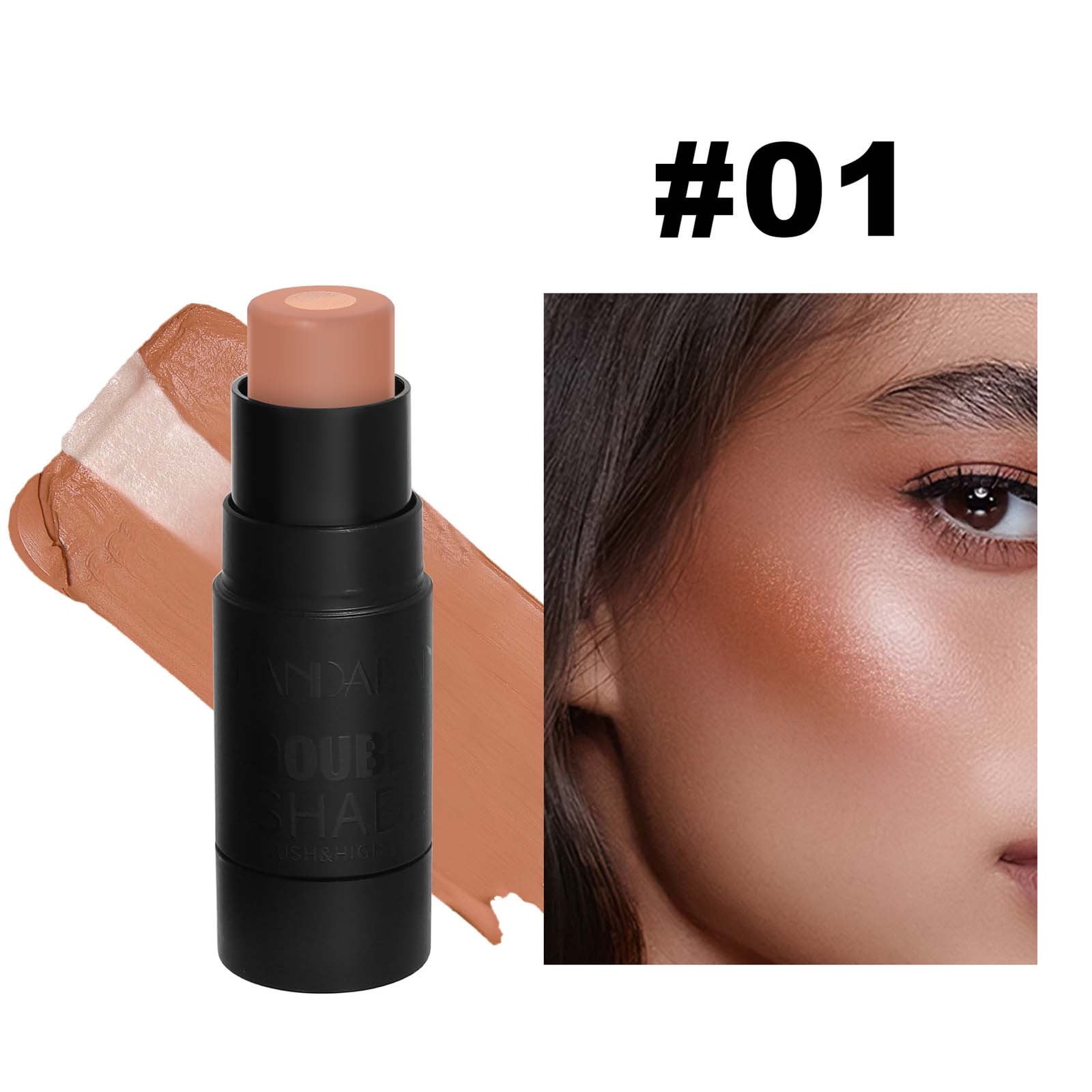 YQHZZPH Brightening Color Solid Sandwich Blush Cream Contouring Stick ...